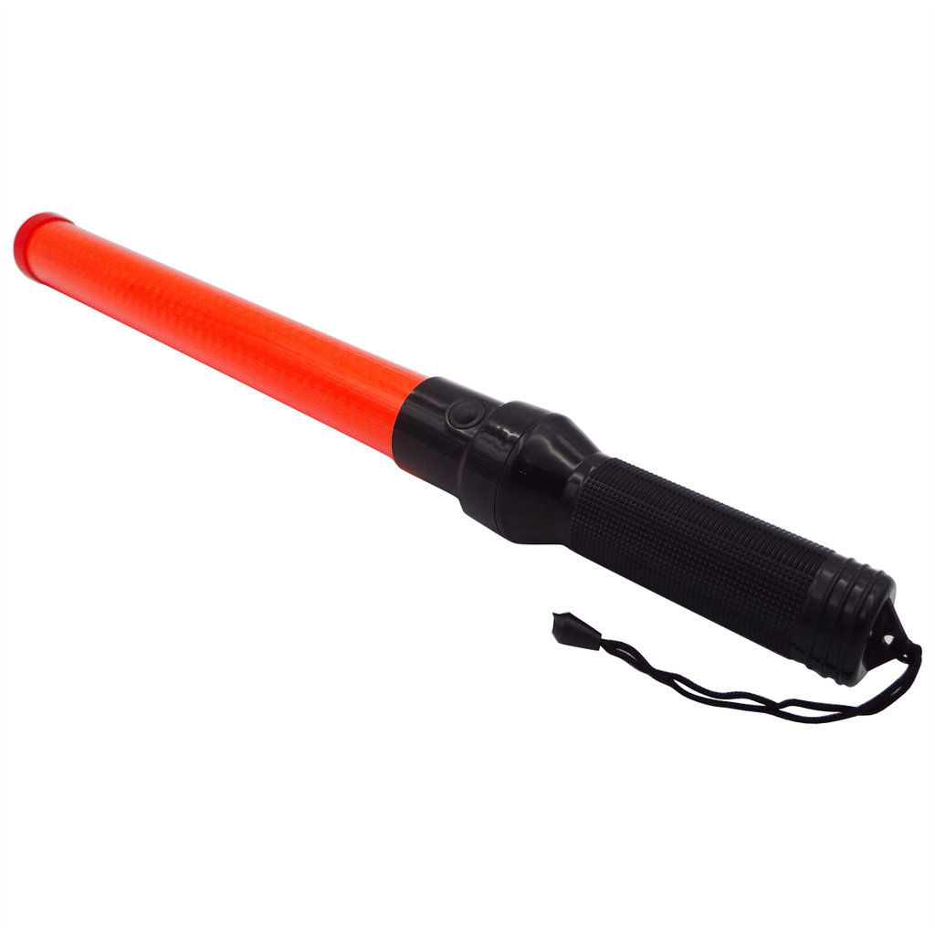 LED Light Traffic Baton - Colour Red - Flashing or Steady